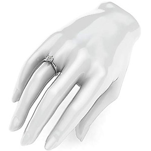 Pure 10k white gold 2.0 CT Classic 6-Prong Solitaire Simulated Diamond Engagement Ring Promise Bridal Wedding Ring (5.5)