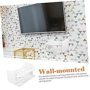KITANDOVE 1 Set Router Ledge Homedecor Decorations for Home Camera Stand Space Saver Home+decor Router Holder Indoor Wall Mount Shelf Router Bracket No-drilling Holder Wpc White