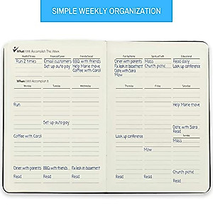 Goal Crazy Undated Planner - 90 Day Guided Journal, 2023 2024 Weekly Organization, Productivity Habit Tracker, Inspirational, Life Setting, Rose Gold, Pink Leather, Almond Pages