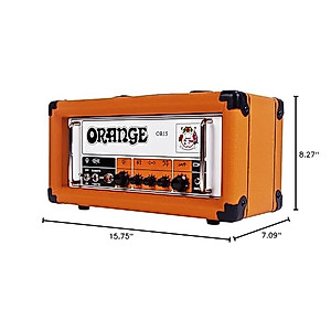 Orange OR15 15-Watt Single Channel, Compact Tube Guitar Amp Head with Instrument Cable and Austin Bazaar Polishing Cloth