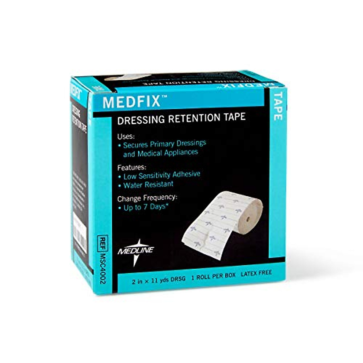 Medline MedFix Dressing Retention Tape with S-Release Liner, Secures Primary Dressings and Medical Appliances, 2" x 11 yd