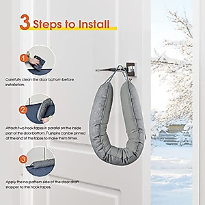YOOGO Door Draft Stopper - Water Resistant Noise Breeze Cold Air Under Door Blocker, Machine Washable Sound Proof Draft Guard, Door Snake Draft Stopper with Large Storage Bag (36 in Water Resistant)