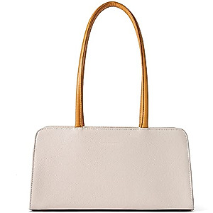 BOSTANTEN Women Designer Handbags Genuine Soft Leather Top Handle Purses and Handbags Satchel Shoulder Bag (Beige)