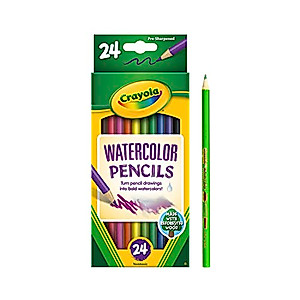 Crayola 24ct Watercolor Colored Pencils, Watercolor Paint Alternative, Craft Supplies