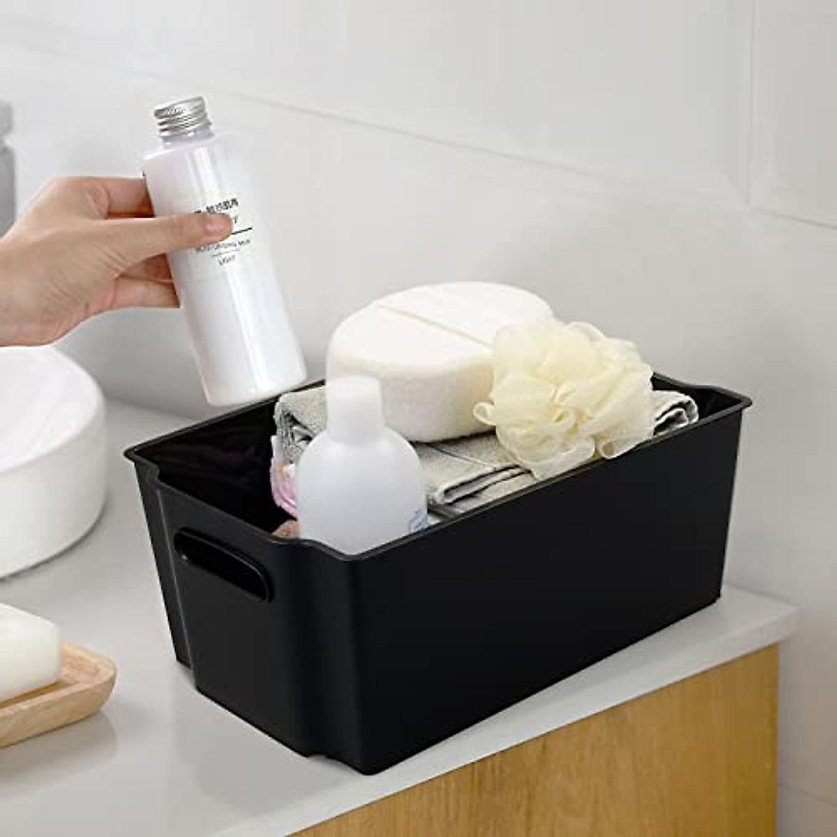 Yuright Pantry Stackable Organizer Bin, Plastic Freezer Storage Box, Set of 6, R