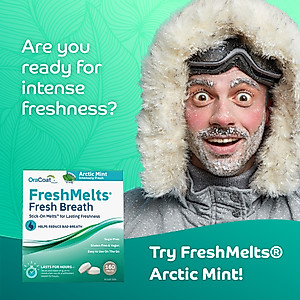 Oracoat FreshMelts Fresh Breath Stick-on Melts for Lasting Freshness, 60 Count Breath Freshener for Bad Breath, Non-Acidic & Sugar-Free, Arctic Mint