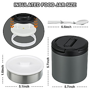 40oz Insulated Food Jar-Say Goodbye to Spills&Cold Meals|Ultimate Airtight Leak-Proof Lid Thermo for Hot Food, Wide Mouth Soup Thermos Lunch Box Container Adults|Stainless Steel with Folding Spoon