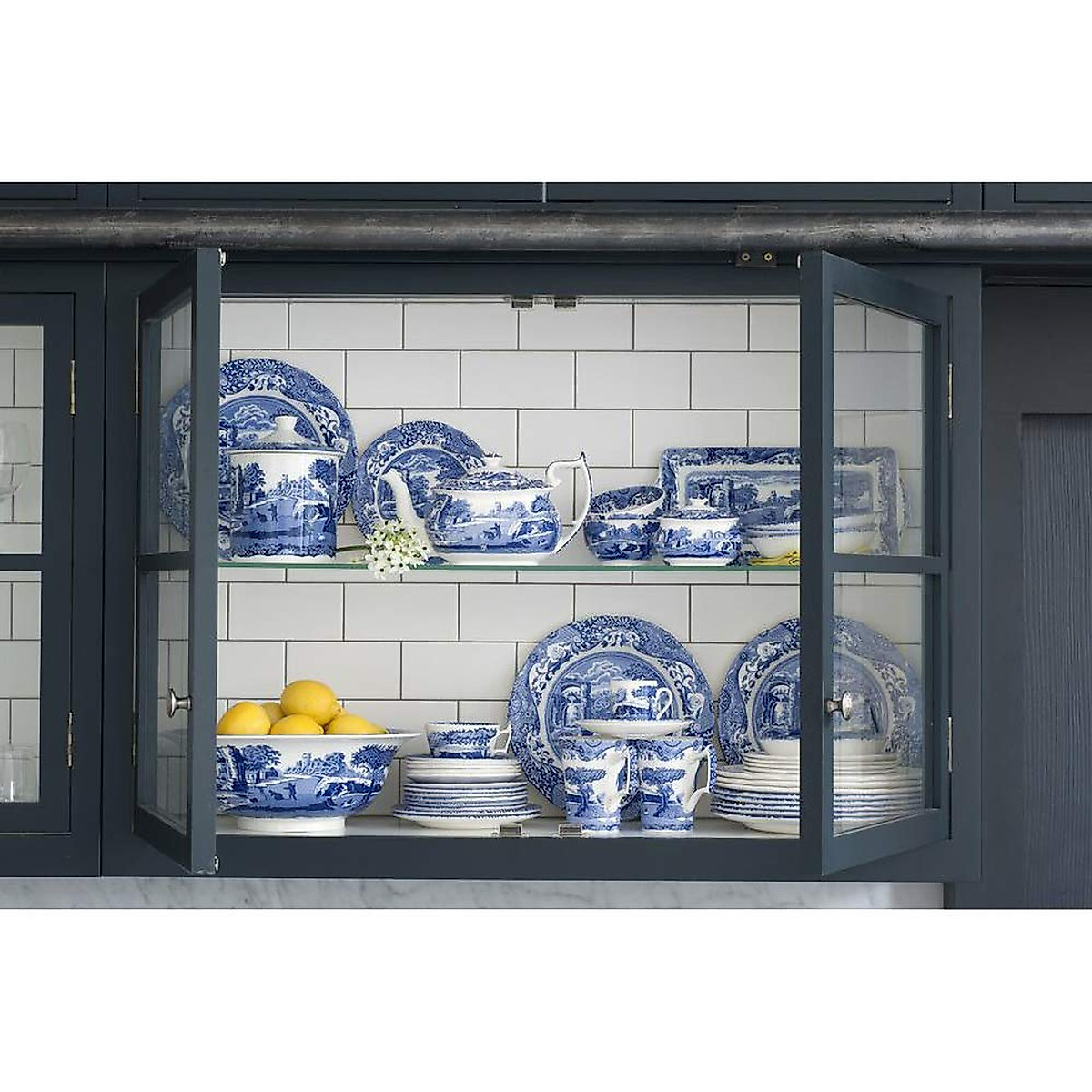 Spode Blue Italian Square Dish | 10 Inch Baking Dish for Serving Lasagna, Casserole, and Vegetables | Made from Fine Porcelain | Microwave and Dishwasher Safe