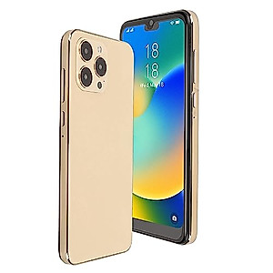LANTRO JS Android 11.0 Smartphone, 6.1in Display, 4GB RAM, 32GB ROM, MTK6889 Processor, 8MP Front Camera, 16MP Rear Camera, 1440x3200 Resolution, Gold Color, EU Plug, Compatible with I14proMax