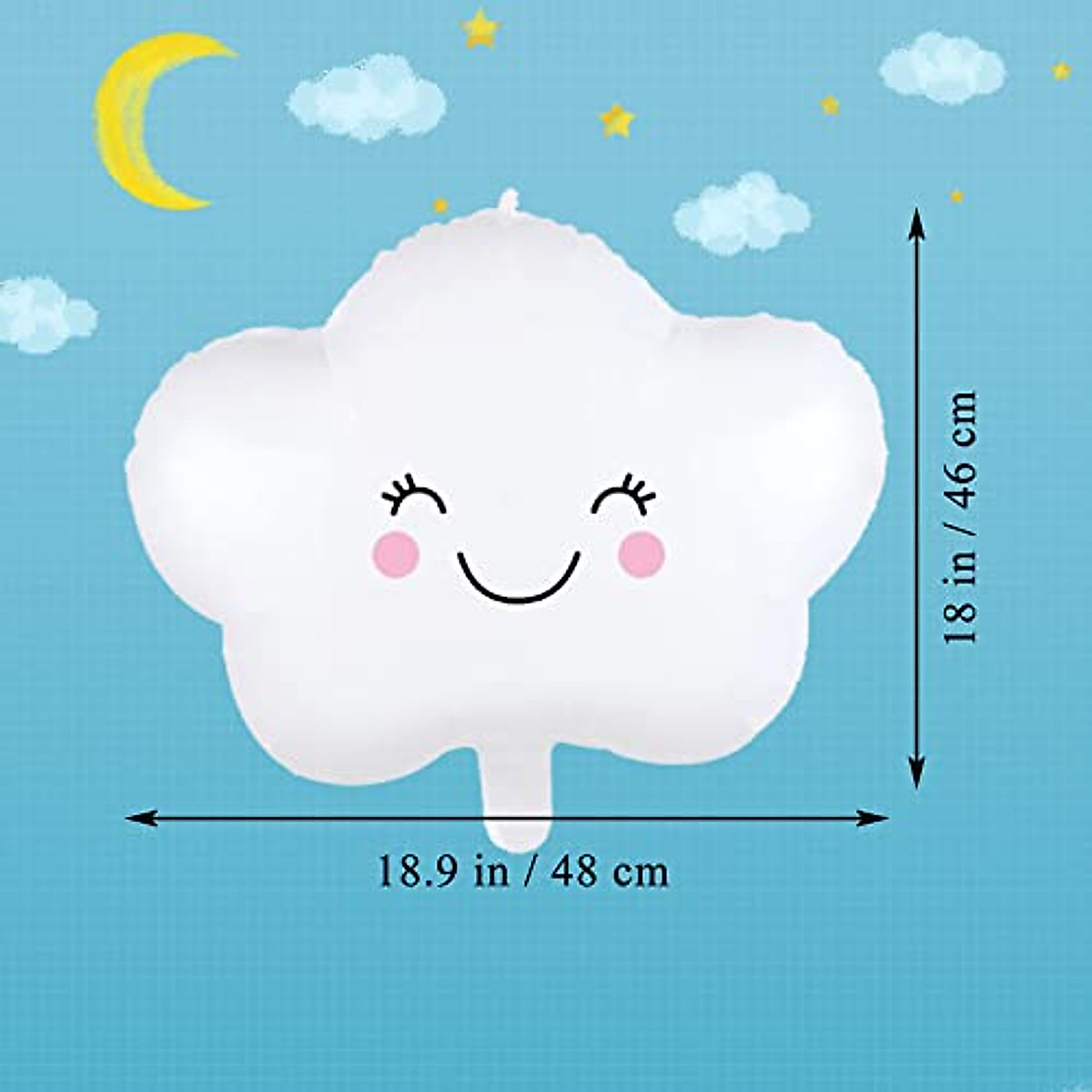 12pcs White Cloud Balloons 18 Inch Mylar Foil Cloud Balloons for Baby Shower Birthday Wedding Party Supplies