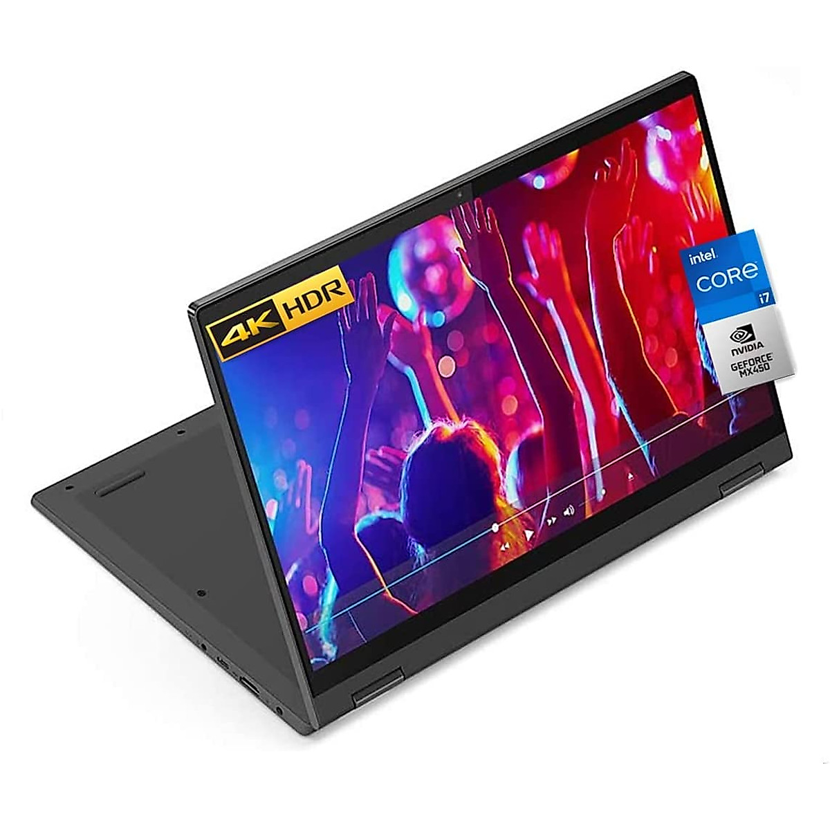 Lenovo IdeaPad Flex 5 15.6" 4K UHD IPS Touchscreen 2 in 1 Laptop (Intel i7-1165G7, NVIDIA GeForce MX450, Win 11 Pro), 16GB RAM, 1TB PCIe SSD, Type-C, Wi-Fi 6, Fingerprint, Tikbot Cloth