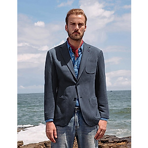 Men's Fashionable Plaid Blazer Lightweight Wrinkle Free 2 Buttons Casual Sport Coats