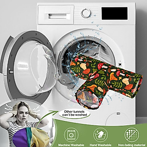 Bienbee Guinea Pig Tunnel, 3 Way Washable Guinea Pig Hideout,Foldable Rabbit Tunnel Guinea Pig Toys for Bunny Hamster Chinchilla Ferret Rabbit Guinea Pig Accessories Mushroom