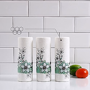 KitchLife Reusable Bamboo Paper Towels - 1 Roll = 4 Months Supply, Washable and Recycled Paper Rolls, Zero Waste Sustainable Gifts, Environmentally Friendly, Raspberry Flower