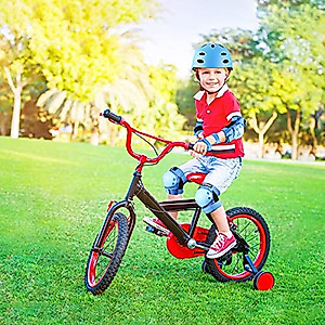 Kid's Protective Gear Set,Roller Skating Skateboard BMX Scooter Cycling Protective Gear Pads (Knee Pads+Elbow Pads+Wrist Pads+ Helmet) (Blue)