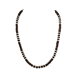 BlueRica Brown Coconut & Puka Shell Beads Necklace (18")