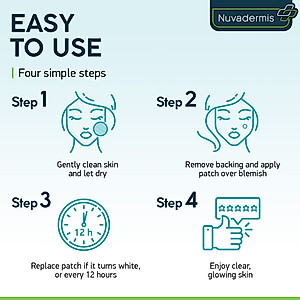 NUVADERMIS Acne Pimple Patches - Dark Spot, Blemish, Zit Treatment - 54% Hydrocolloid Dot Stickers - Hyaluronic Acid, Salicylic Acid, Vitamin A, Tea Tree Oil - FSA HSA Approved Products - 120 Pack