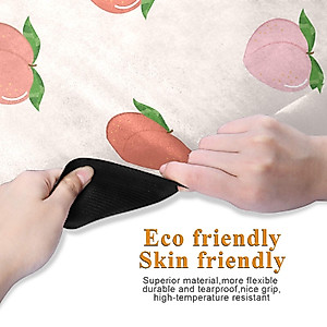 OTVEE Cute Pink Peach Yoga Mat for Women Non Slip Ultra Thin 1 MM Travel Yoga Mat with Carrying Bag Suede Fitness Exercise Mat for Yoga Pilates Workout Routines Camping