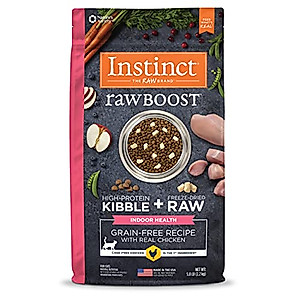Instinct Raw Boost Indoor Health Grain Free Recipe with Real Chicken Natural Dry Cat Food, 5 lb. Bag