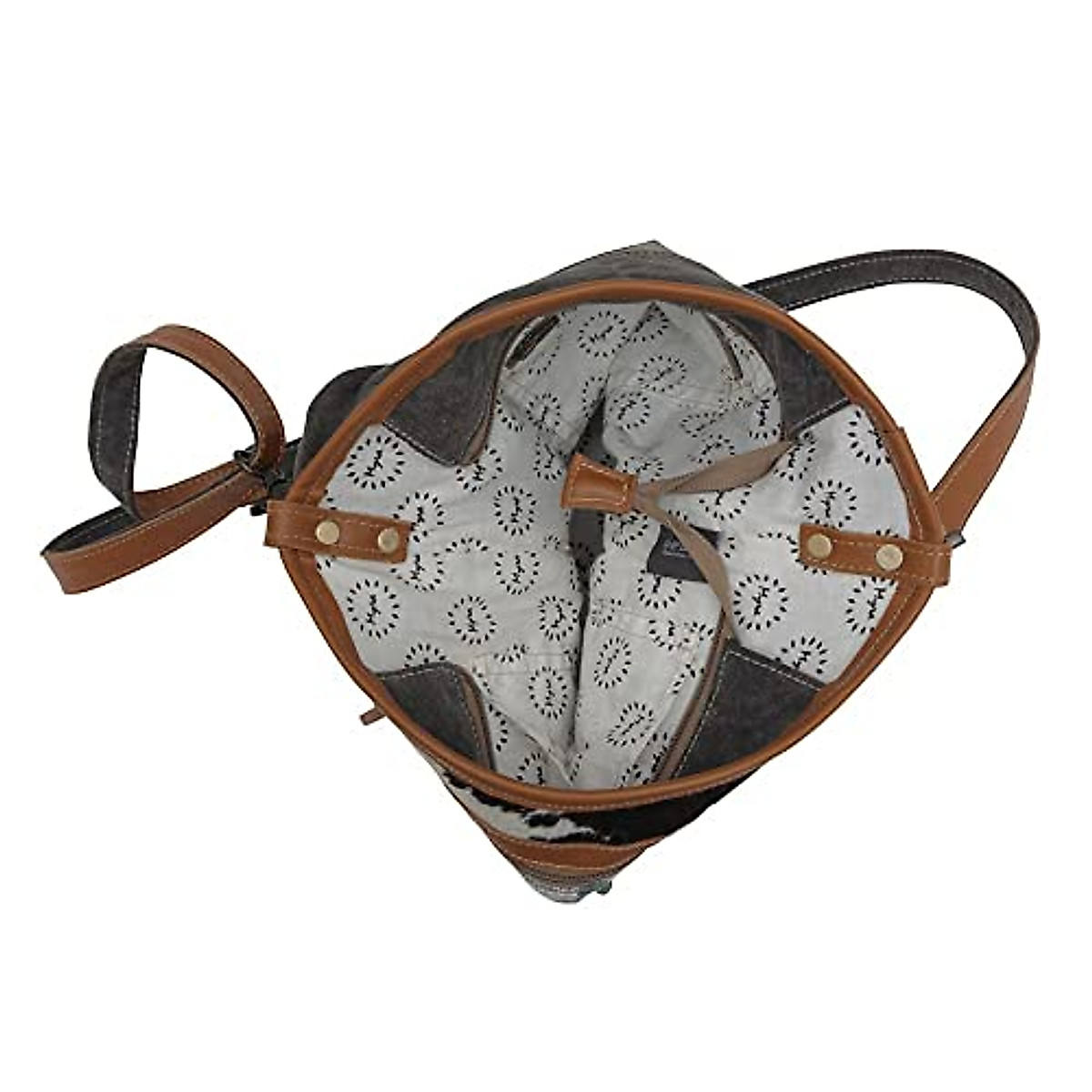 Western Leather Shoulder Bag for Women - Upcycled Canvas Crossbody Bag Isabela Fiori