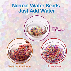 Water Ball Beads Refill Ammo Gel Splater Ball Blaster Bullets for Gel Blasters Non-Toxic Eco Friendly Water Gel Beads for Gel Home Decor(7-8 mm,10 Pack,100000pcs), 14 years +