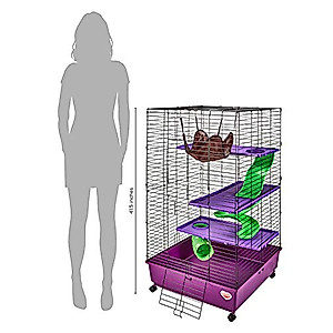 Kaytee My First Home Deluxe Multi-Level Habitat with Casters for Pet Ferrets