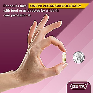 DEVA Vegan Evening Primrose Oil, Cold-pressed, Unrefined, 90 Capsules, 1-Pack