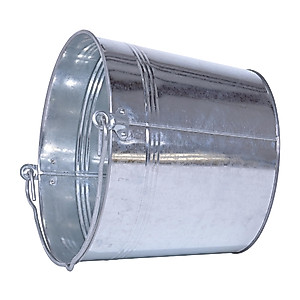 Vestil BKT-GAL-325 Galvanized Steel Bucket, 9-13/16" Depth, 3.25 gallon, 28 pound Capacity, Silver