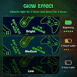 Levens Glow in The Dark Gaming Blanket for Boys - Christmas Easter Valentine's Gifts Toys for Teens, Gamer Stuff Controller Throw Decor Presents Kids Age 8 9 10 11 12 13 14 15 Year Old Boy 50"x60"
