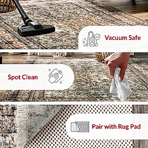 nuLOOM Fringed Performance Indoor Area Rug, Power Loomed, Easy Clean, Durable, Non-Shed, 8' x 10', Charvi Multi