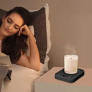 Coffee Mug Warmer for Desk, Coffee Cup Beverage Warmer, 4 Hours Auto Shut-Off Candle Heating Plate for Office, Home and Travel with 3 Temperature (Black)