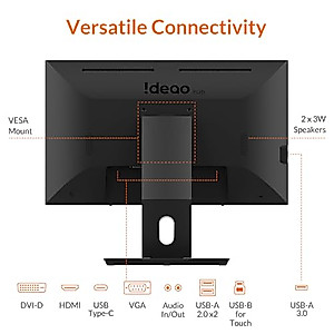 Ideao Hub 24” Interactive Whiteboard, QHD 10-Point Touchscreen Display with MPP2.0 Compatibility for Office and Classroom, Enhance Collaboration, Online Training, and Learning (Includes Stand)
