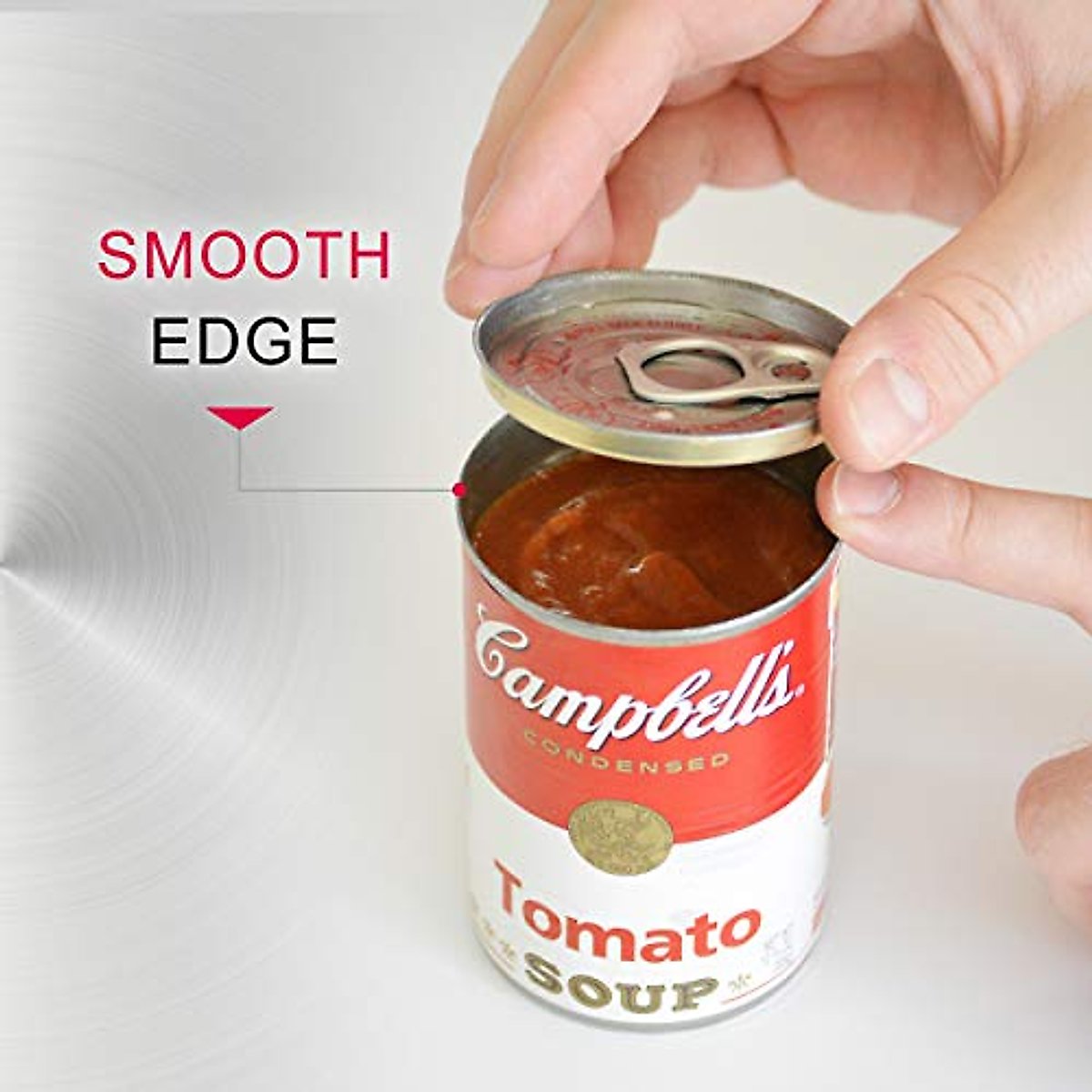 Zulay Smooth Edge Can Opener With Stainless Steel Blades - Ergonomic Grip Soft Edge Manual Can Opener - Smooth To Operate Hand Can Opener With Large Turn Knob - No Sharp Edges or Cuts
