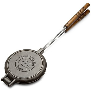 Rome 1028 Chuckwagon Waffle Iron, Cast Iron, One Size, Gray