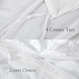 YINFUNG Boho Duvet Cover Velvet Queen Ivory Cream Luxury Crushed Crinkle Velvet Cotton Winter Sequin Glossy Sparkle Glitter Girl Starry Vibrant Textured 90×90 Bedding Set