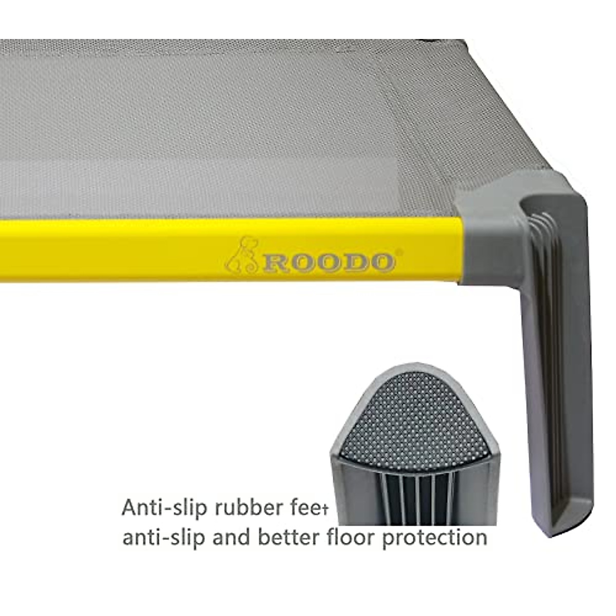 ROODO Elevated Dog Bed Cooling Raised Dog Bed Aluminum Frame and Durable Teslin Mesh Fabric Pet Cot Easy Installation Without ToolsUnique Design of Non-Slip Feet Pet Bed Indoor or Outdoor Used Medium