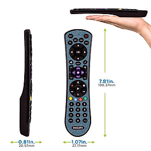Philips Universal Remote Control for Samsung, Vizio, LG, Sony, Sharp, Roku, Apple TV, TCL, Panasonic, Smart TVs, Streaming Players, Blu-ray, DVD, 4 Device, Teal, SRP4320T/27