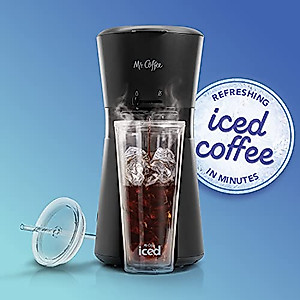 Mr. Coffee Iced Coffee Maker, Single Serve Machine with 22-Ounce Tumbler and Reusable Coffee Filter, Black
