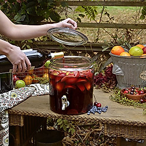 Anchor Hocking 2 Gallon Heritage Hill Beverage Dispenser with Lid (2 piece, all glass, dishwasher safe)