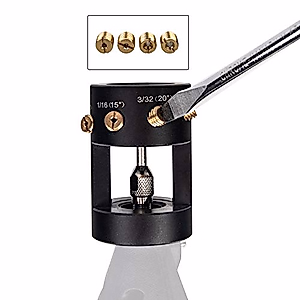 3mirrors ALUMINUM Tungsten Electrode Sharpener Grinder for TIG Welding Tool w/Cut-Off Slot Multi-Angle& Offsets, 4 Copper Screws Holes& 2 Upgrade CNC Mandrels& 5 25mm Diamond Wheels& Instructions