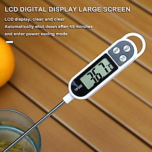 Digital Meat Thermometer for Cooking,Digital Instant Read Food Thermometer with Long Probe for Grilling Smoker BBQ Kitchen Cooking Candy Thermometer