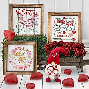 Set of 3 Rustic Wood Frames for Tiered Tray Decor with 36 Seasonal Interchangeable home signs Farmhouse Home Decor for the Spring, Summer, Fall, Winter, Christmas, Easter, Thanksgiving, 4th of July, Halloween, Valentines & St Patrick’s Day, 7x7 in.
