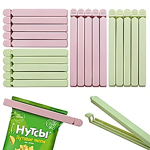 20pcs Plastic Sealing Clips, TACYKIBD Chips Clips Bag Clips Food Clips for Food and Snack Bag, Food Fresh Keeping Chips Bag Clip Clamp Sealer for Food Kitchen Home Packages (5.9 in, 4.7 in)