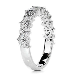 Ayafee 925 Sterling Silver Moissanite Wedding Band for Women Stackable Eternity Bands for Anniversary Valentine's Day - Style 4