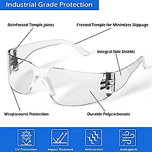OXG 12 Pack Safety Glasses for Men Women, ANSI Z87.1 Impact Scratch Resistant Protective Eyewear for Work, Lab, Construction
