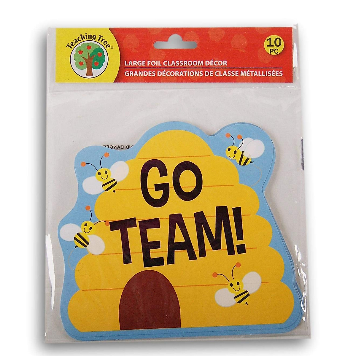 Foil Beehive ''Go Team!'' Classroom Decor Paper Cut-Outs - 10 Count