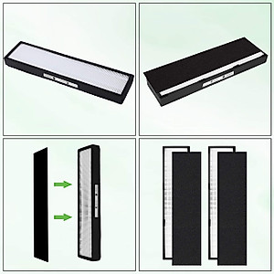 Drolma Size E H13 HEPA Replacement Filter, Compatible with Idylis Air Purifier FIL-GG-125, IAP-GG-125, Fit GermGuardian FLT5000 Series AC5000 Filter C Air Purifiers, 2 HEPA&2 Carbon Pre-filters