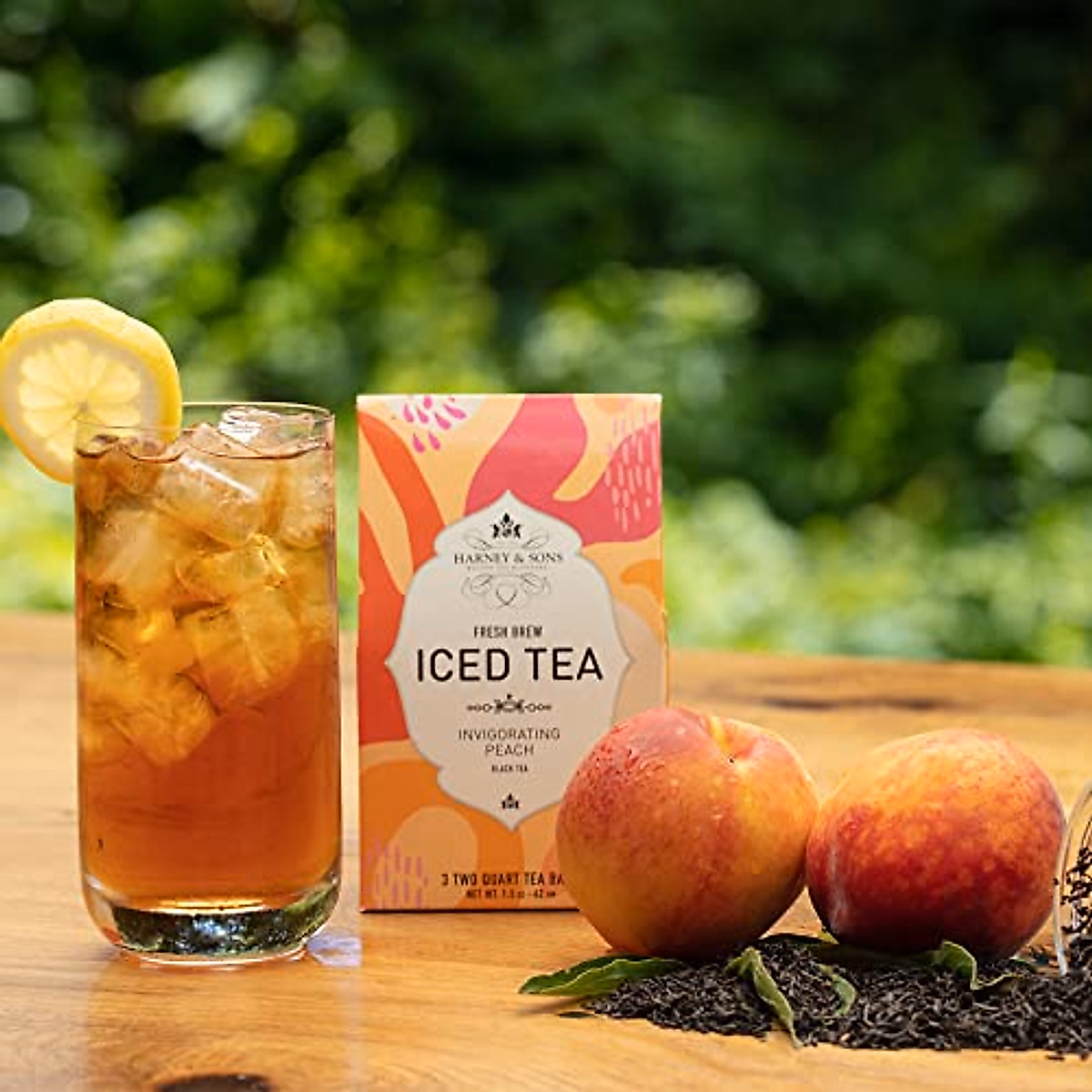Harney & Sons Fresh Brew Peach Iced Tea, 3 count box, Makes 6 Quarts of Iced Tea