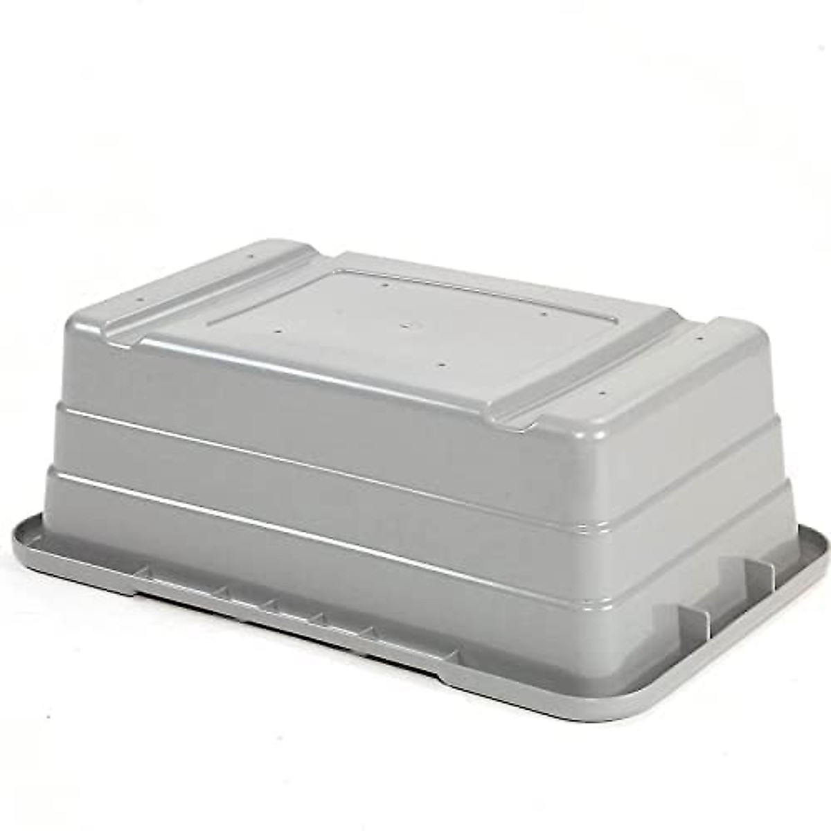 Gray Plastic Bus Tub (Pack of 6) Commercial Tote Box Cross Stack Nest Utility Tote Tub/Bud Box W/O Lid, 25” L x 16” W x 9” H - for Food Service, Airport, Cafeteria, Seafood, Vegetables, Transporting