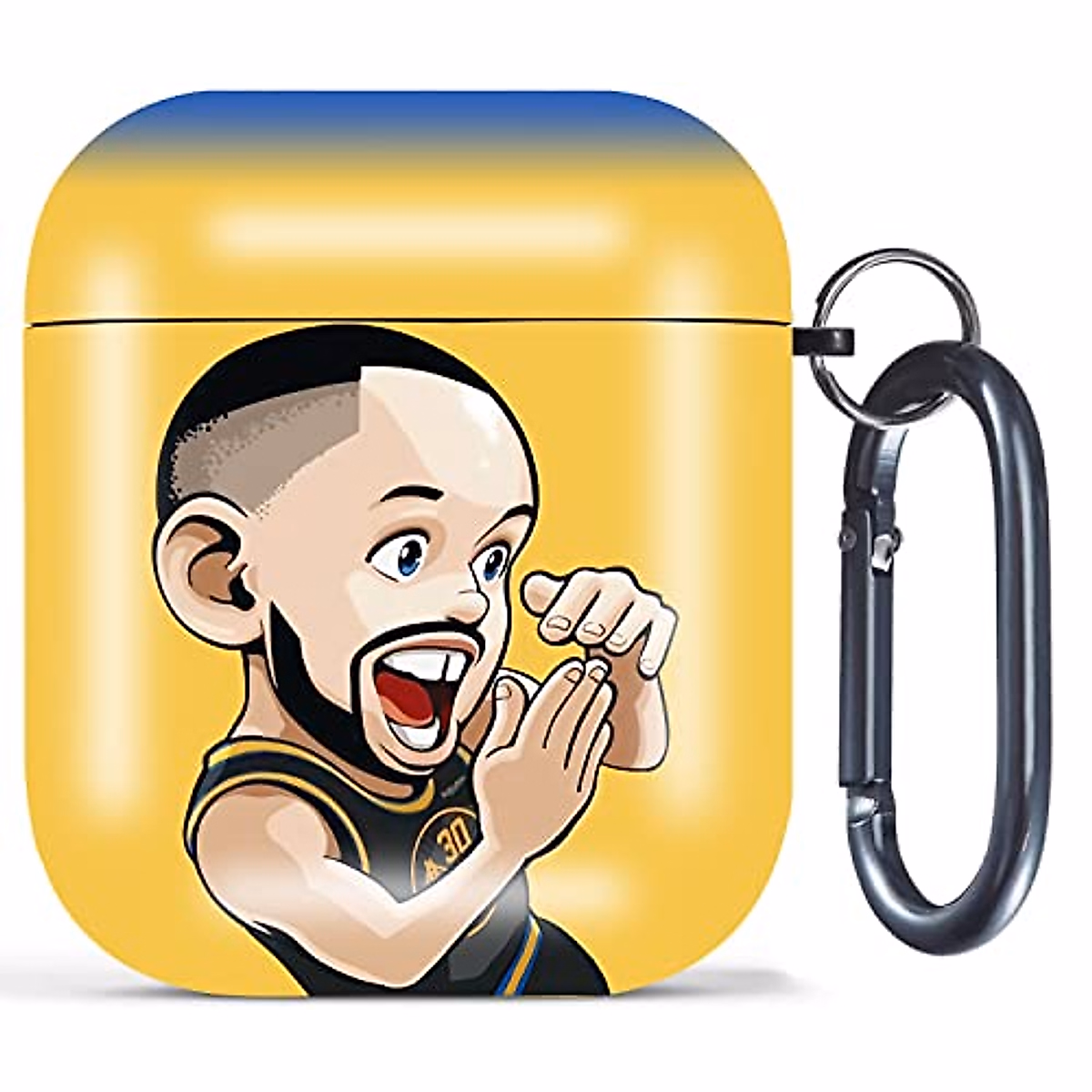 Airpods Case,Onewly Basketball Cartoon Case for Airpods with Keychain,Shockproof Case Compatible with Airpods 2/1 for Women and Man(Curry)